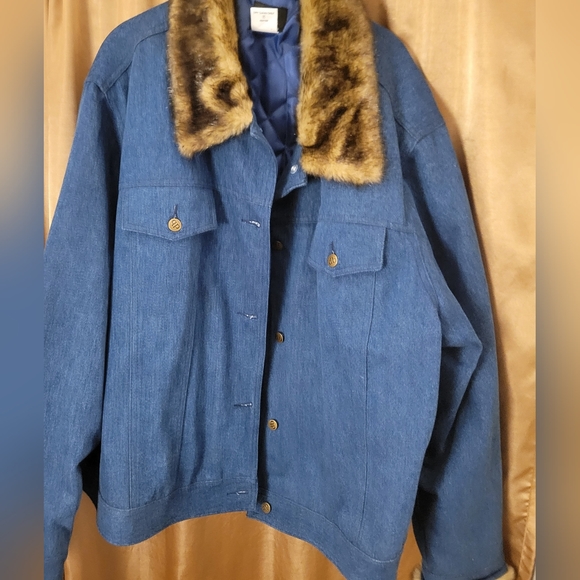 dennis basso | Jackets & Coats | Dennis Basso Jean Faux Fur Trim Jacket ...